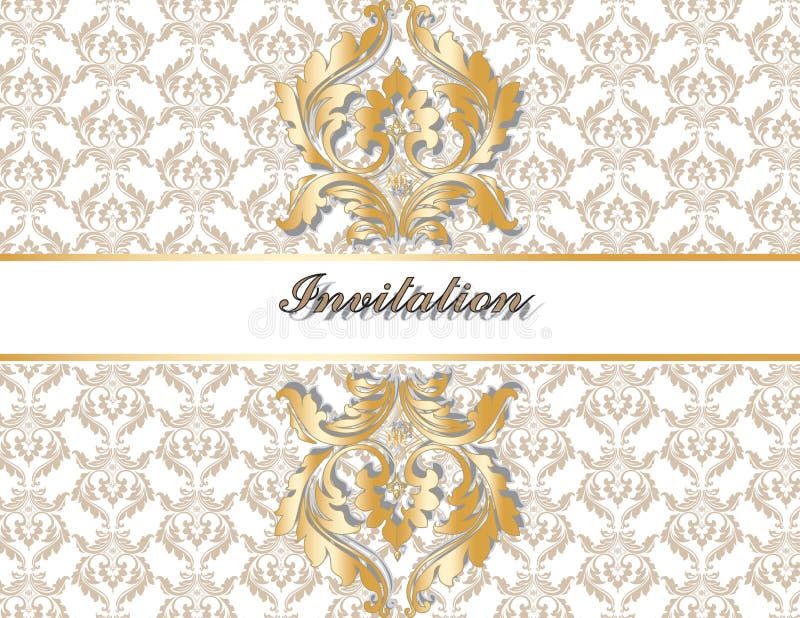 Classic Royal Gold Ornamented Card Stock Vector - Illustration of ...
