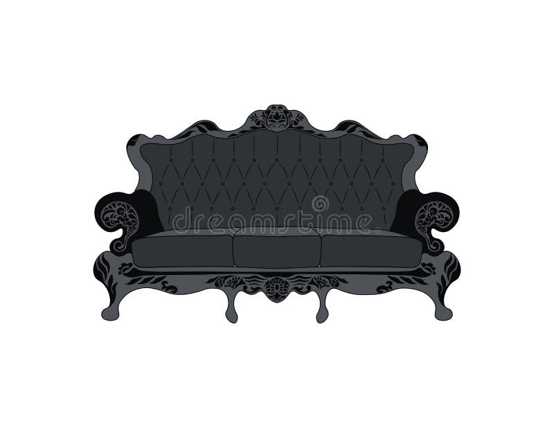 Classic Royal Ornamented Sofa Stock Vector - Illustration of antique ...