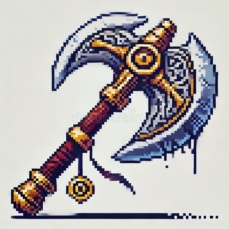 Classic RPG War Axe stock illustration. Illustration of hero - 360229475