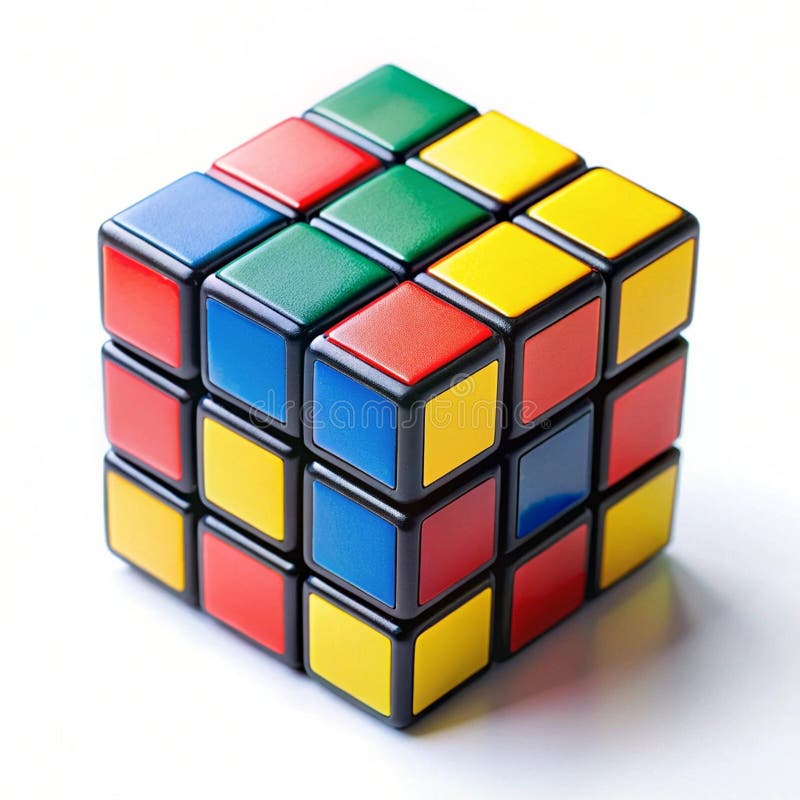 Classic Rubik S Cube Puzzle in Partially Solved State Stock ... Classic Rubik S Cube Puzzle in Partially Solved State Stock ...