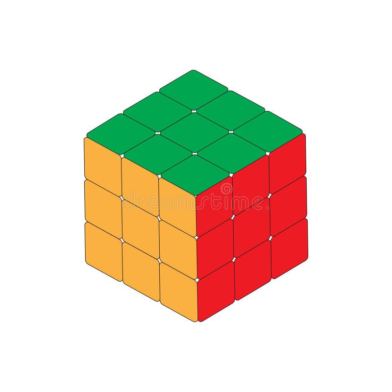 Classic Rubiks cube stock vector. Illustration of line - 357091942