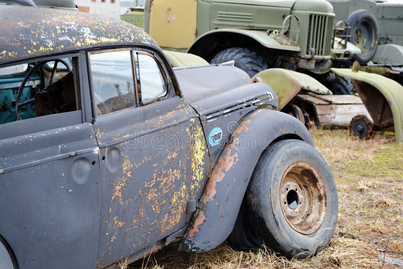 Classic Russian Antique Car Stock Image - Image of rust, rusty: 21270823