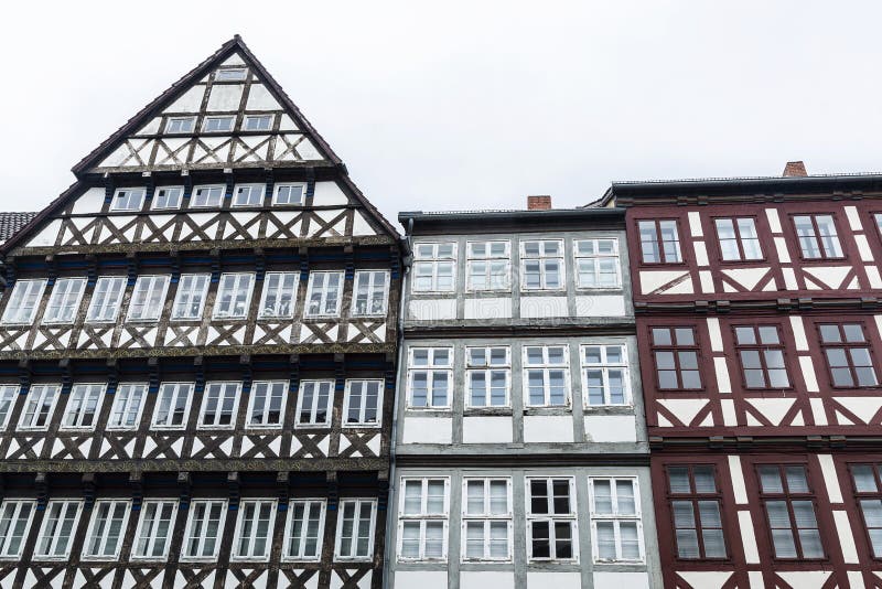 Classic Rustic Buildings in the Old Town of Hanover, Germany Stock ...