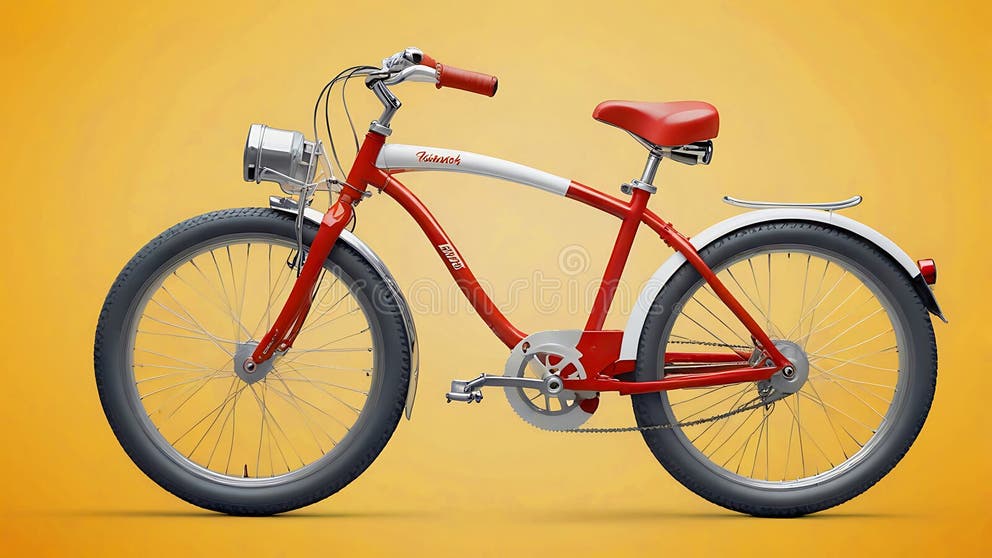 A Classic 1980s Black Bicycle with Chrome Handlebars, Stock Illustration - Illustration of tire ...