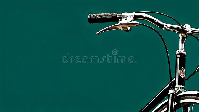 A Classic 1980s Black Bicycle with Chrome Handlebars, Stock Illustration - Illustration of ...
