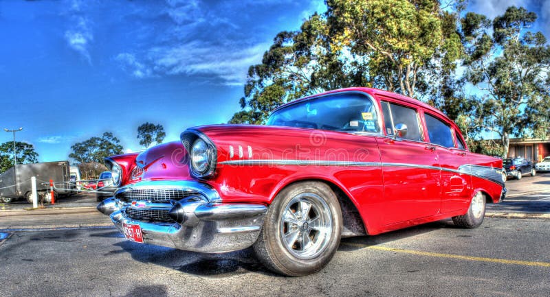 Classic red Chevy editorial image. Image of australia - 71123100