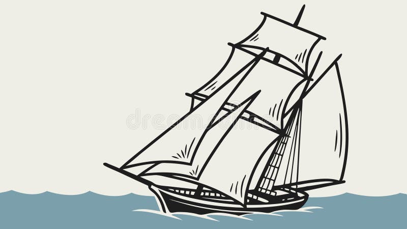 Classic Sailing Ship on Water Tall Ship, Vector Design Generative AI ...