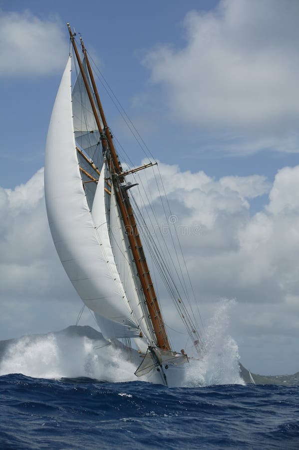 Classic Sailing yacht stock image. Image of antigua, travel - 79903285