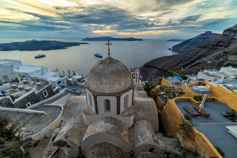 Classic Santorini Scene, Greece Stock Photo - Image of fira, landscape ...