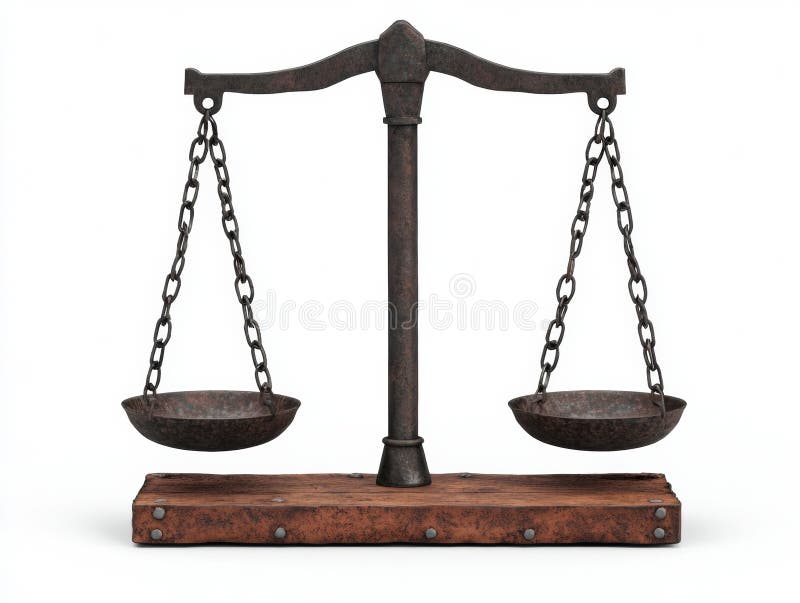 Classic Balance Scale with Two Empty Pans, Symbolizing Justice and ...