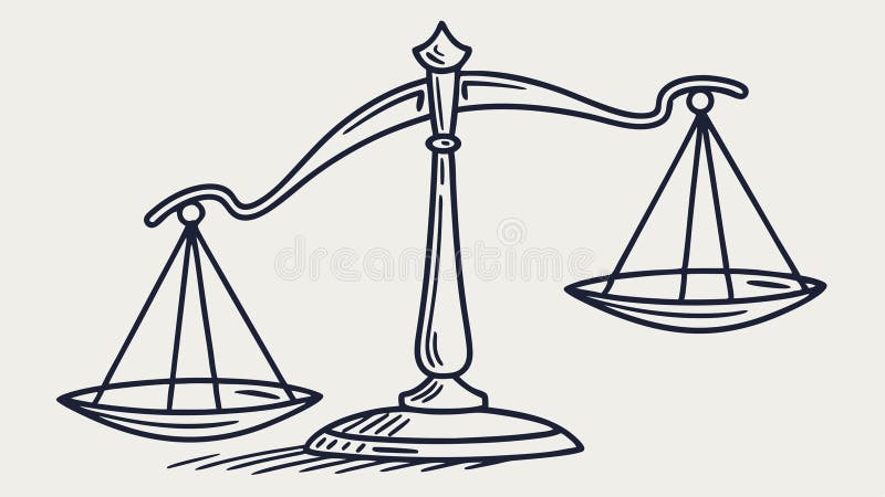 Classic Scales of Justice, Equality Symbol, Vector Design Generative AI ...