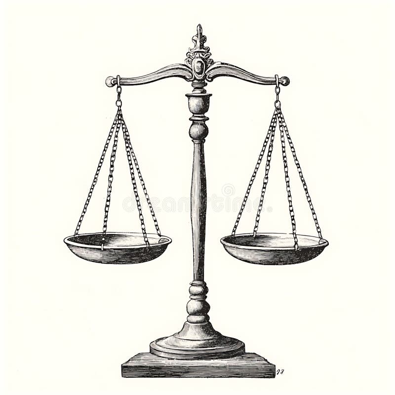 Classic Scales of Justice Illustration Stock Illustration ...