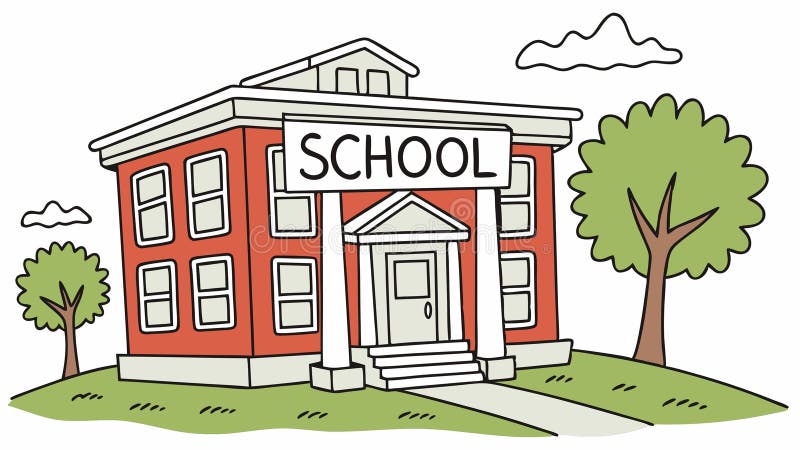 Classic SCHOOL Building. Traditional Education Institution. Vector ...