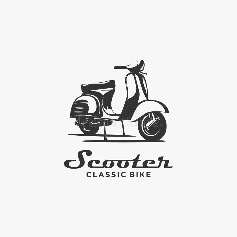 Classic Scooter Logo Design Stock Vector - Illustration of retro ...
