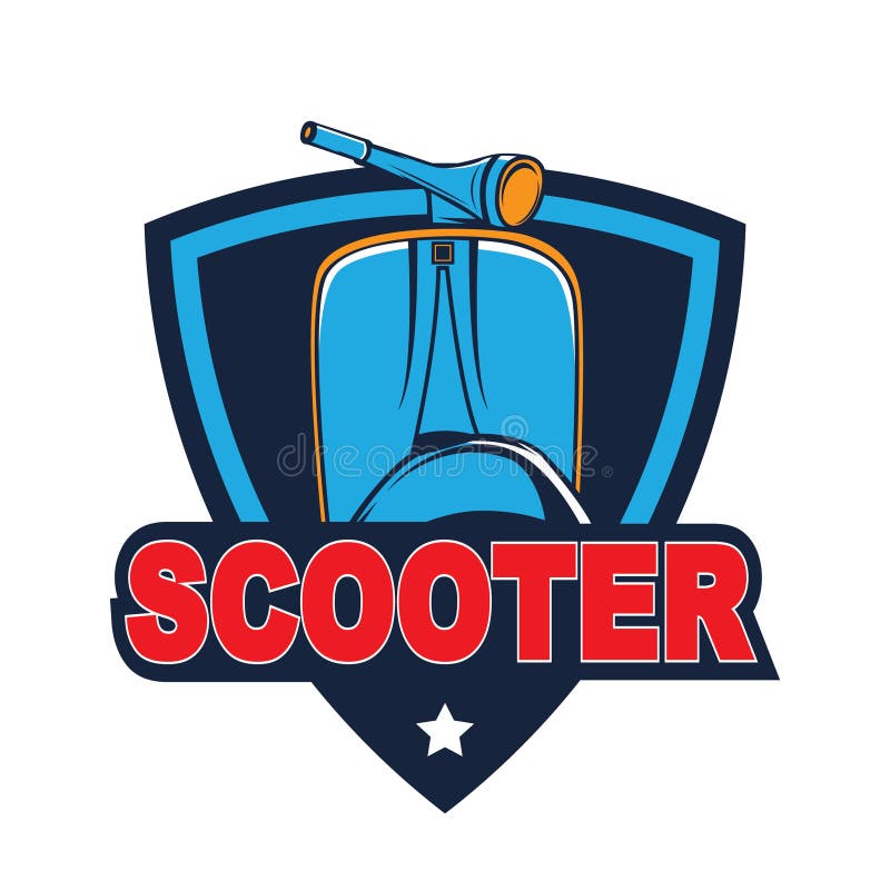 Classic Scooter Logo Template Stock Vector - Illustration of retro ...