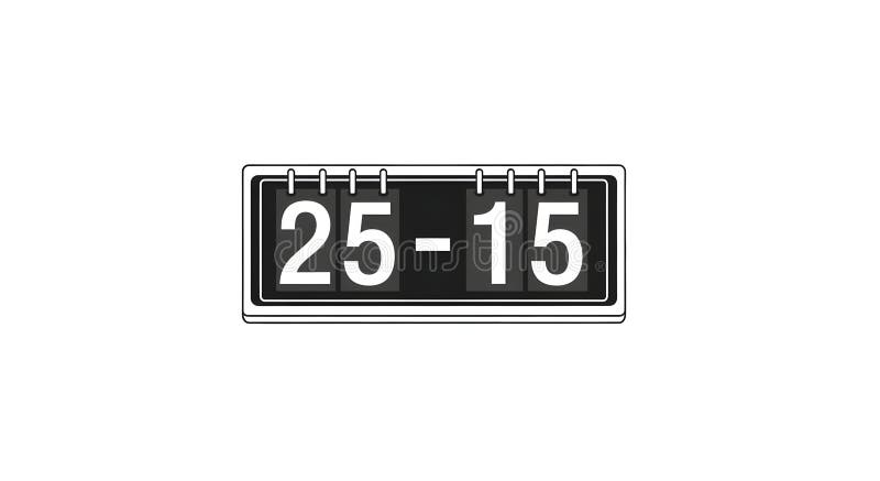 Classic Scoreboard: 25-15 stock illustration. Illustration of ...