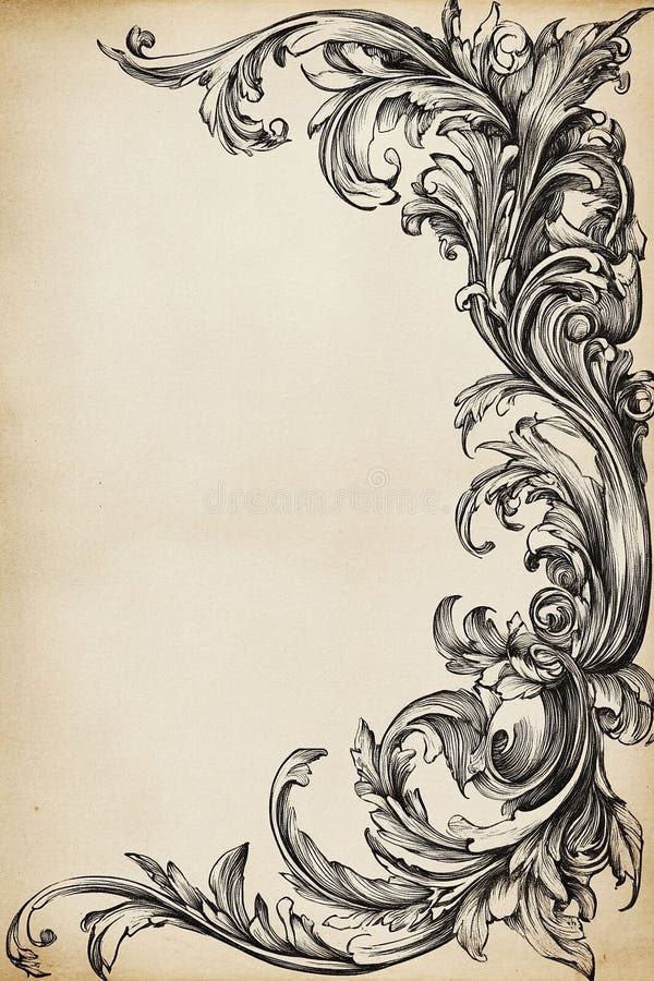 Classic Scrollwork Designs for Certificate Templates. Stock ...