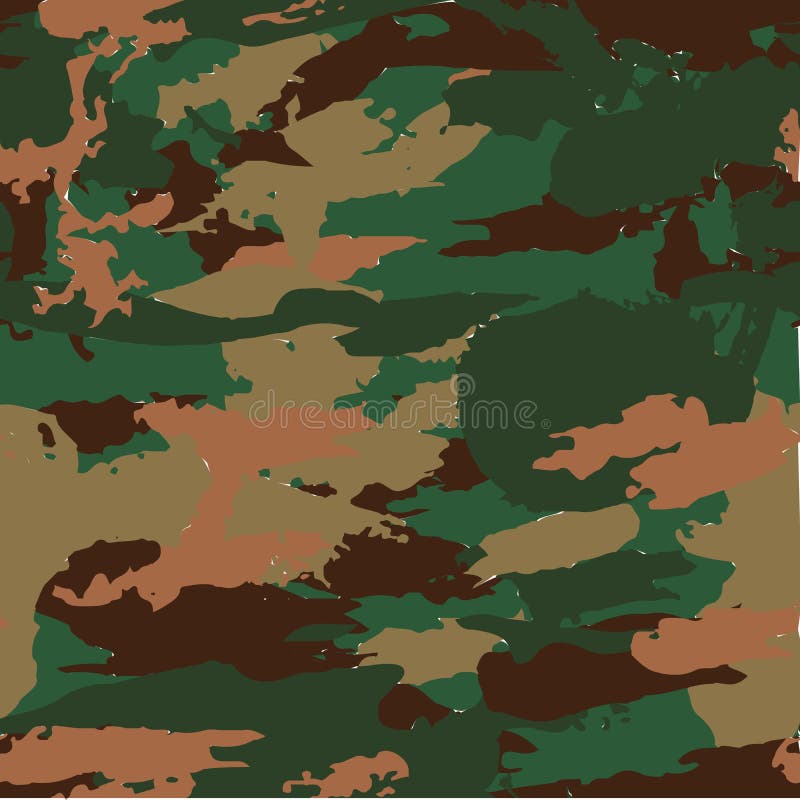 Classic Seamless Military Forest Camouflage Pattern Background. Stock ...