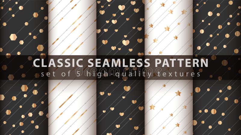 Classic Seamless Pattern - Set Five Items Stock Vector - Illustration ...