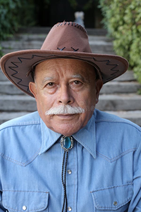 Classic Senior Cowboy with a Mustache Stock Image - Image of latino ...