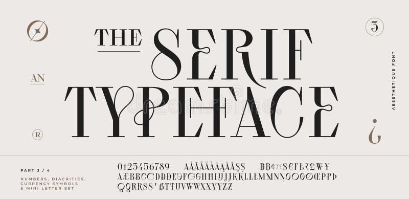 Classic Serif Font. Headline Alphabet Serif Alphabet Stock Vector ...