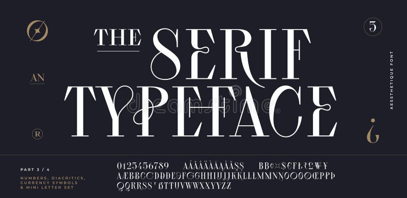 Classic Serif Font. Headline Alphabet Serif Alphabet Stock Illustration ...