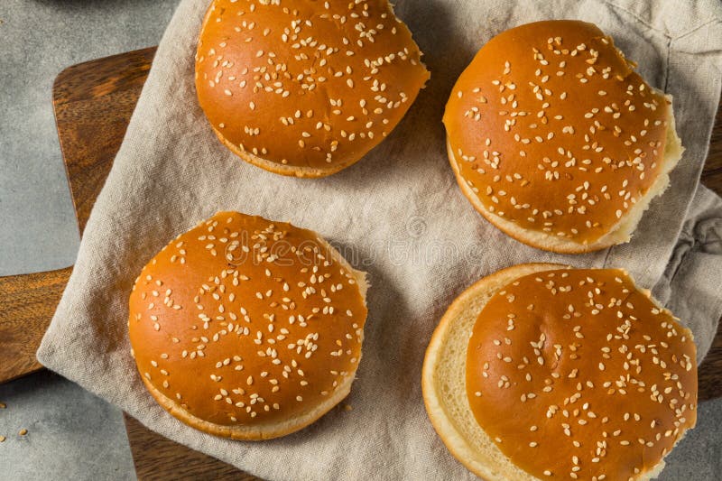 Classic Sesame Seed Hamburger Bun Stock Image - Image of delicious ...
