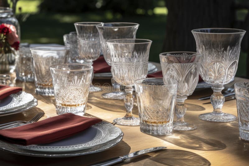 A Classic Set of Crystal Glasses, Silverware, and Fine China Makes for ...