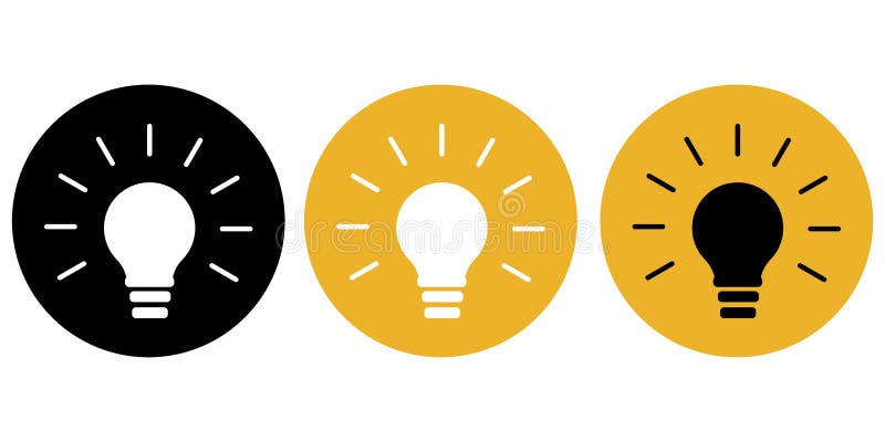 Classic Set Light Bulbs Circles. Light Bulb Icon Vector. Geometric Art ...