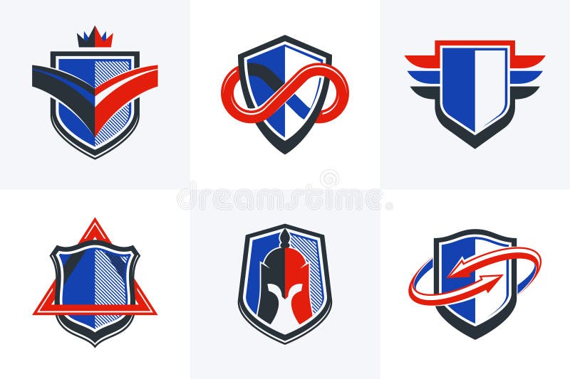 Classic Shields Vector Set, Ammo Emblems Collection, Defense and Safety ...
