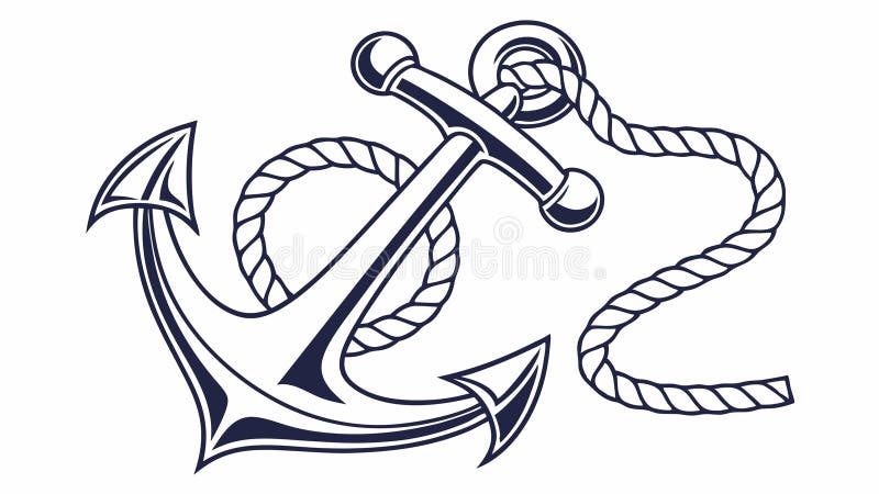 Classic Ship Anchor and Rope Illustration, Vector Design Generative AI ...