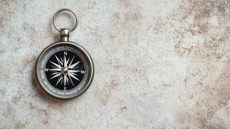Classic Silver Compass on Textured Background Stock Illustration ...