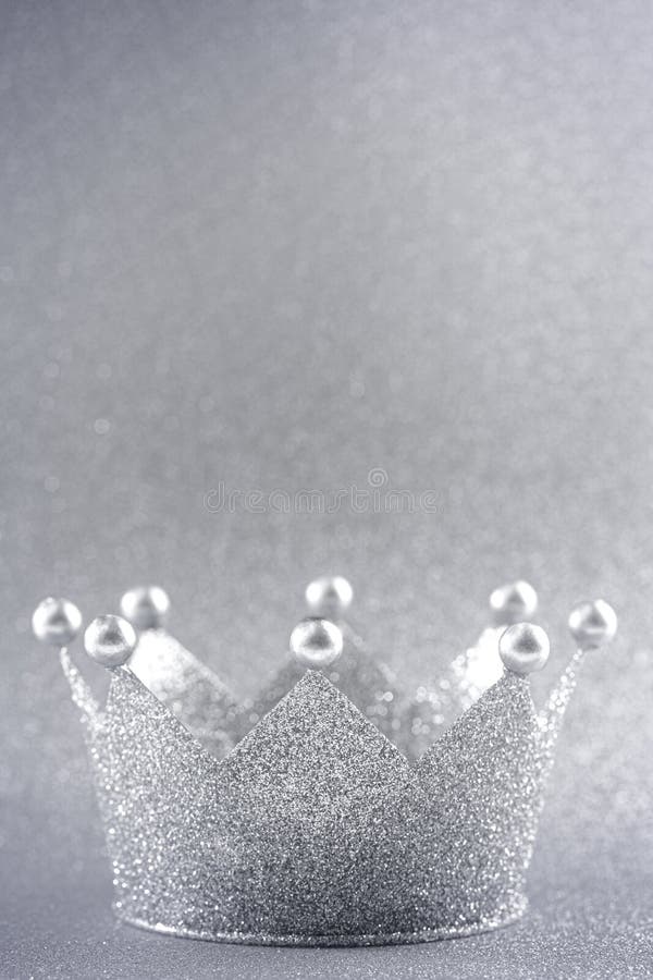 A Classic Silver Crown on a Silver Background Stock Image - Image of ...
