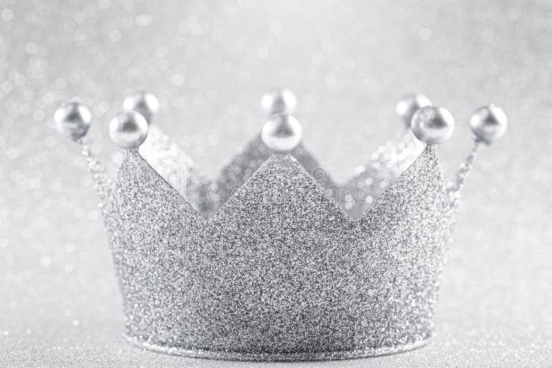 A Classic Silver Crown on a Silver Background Stock Image - Image of ...