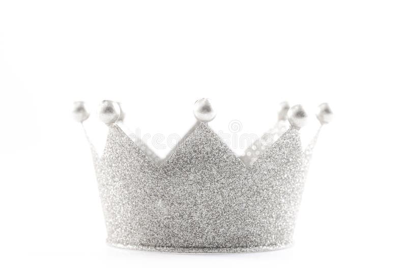 A Silver Crown Isolated on a White Background Stock Photo - Image of ...