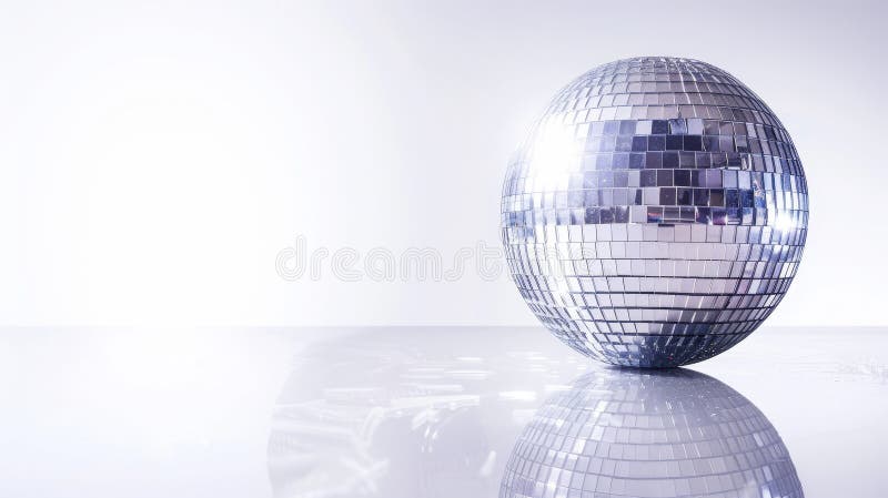 Classic Silver Disco Ball with Square Reflectors Isolated on White ...