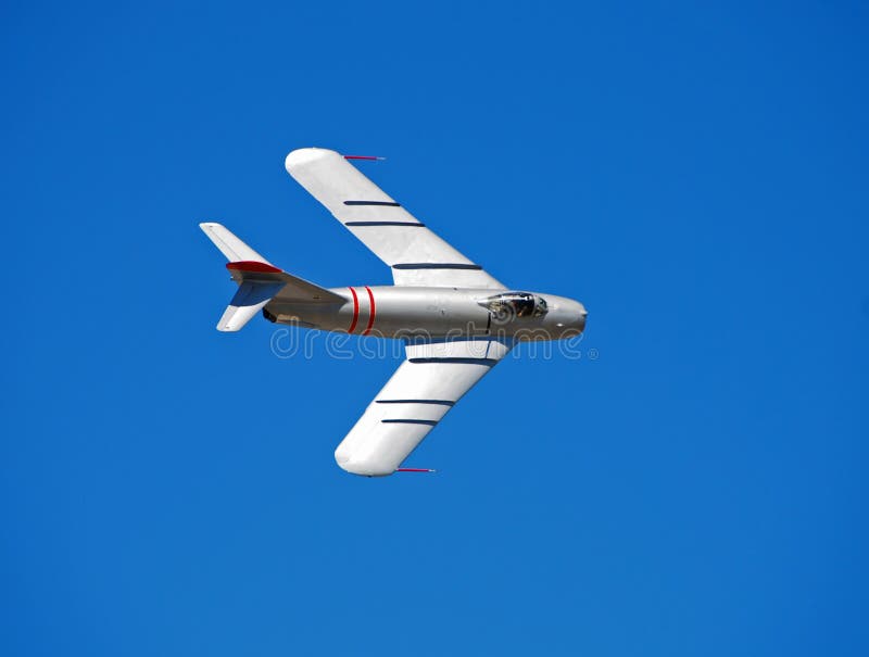 Classic silver fighter jet stock photo. Image of russian - 2683096