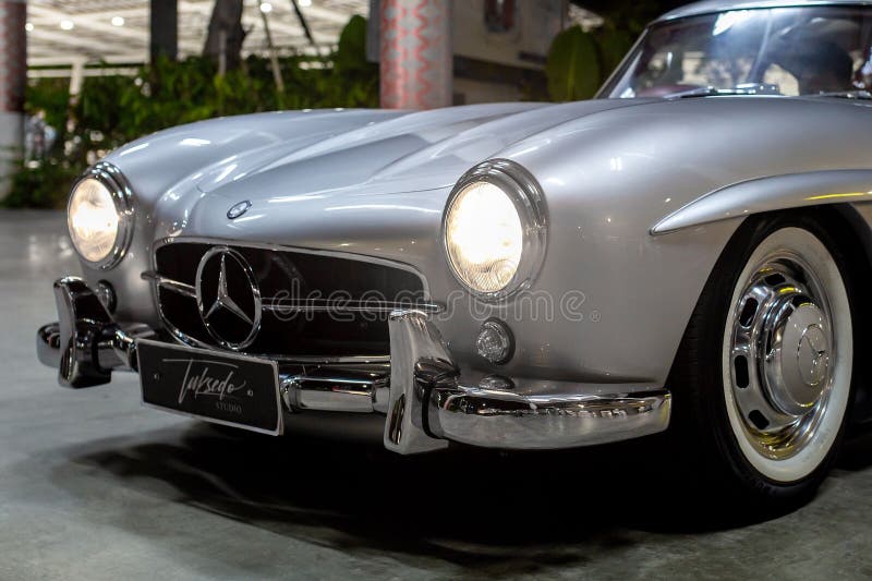 Classic Silver Sports Car Parked in a Lot Editorial Stock Photo - Image ...