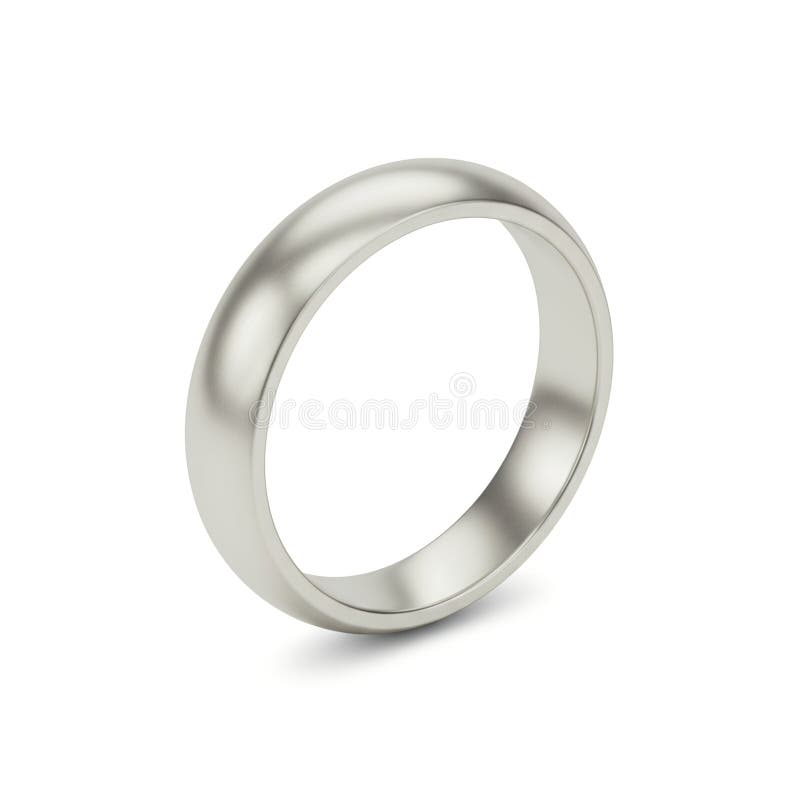 Classic Silver Wedding Ring on White Background Stock Illustration ...