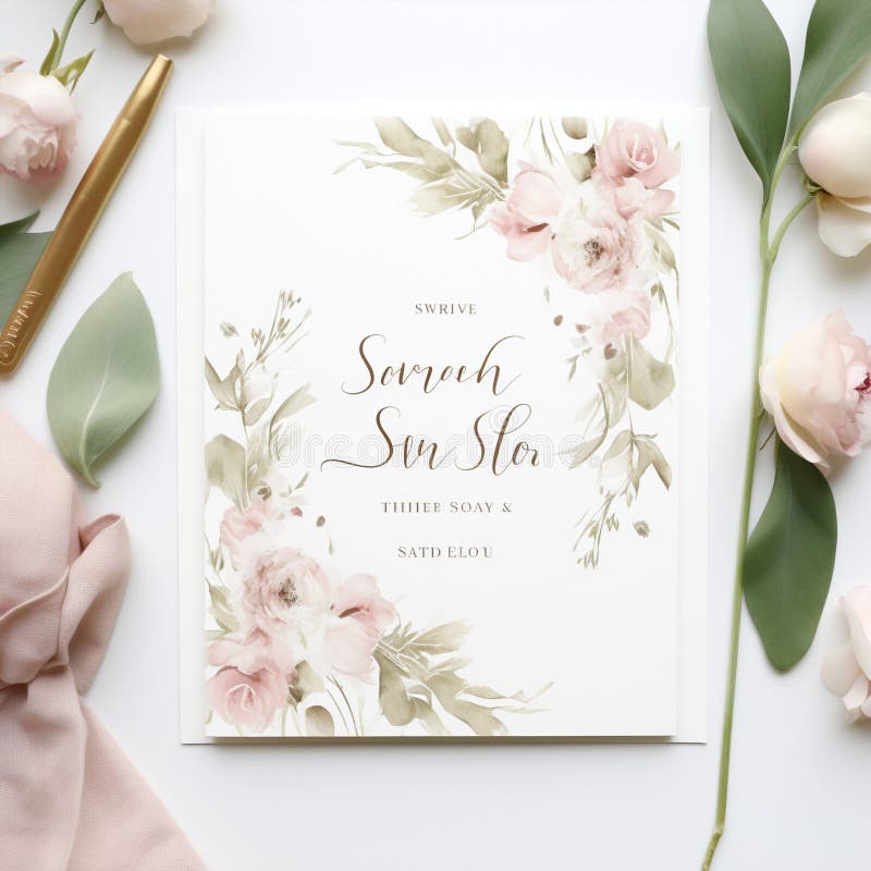 Classic Simplicity Wedding Card Stock Image - Image of sophistication ...