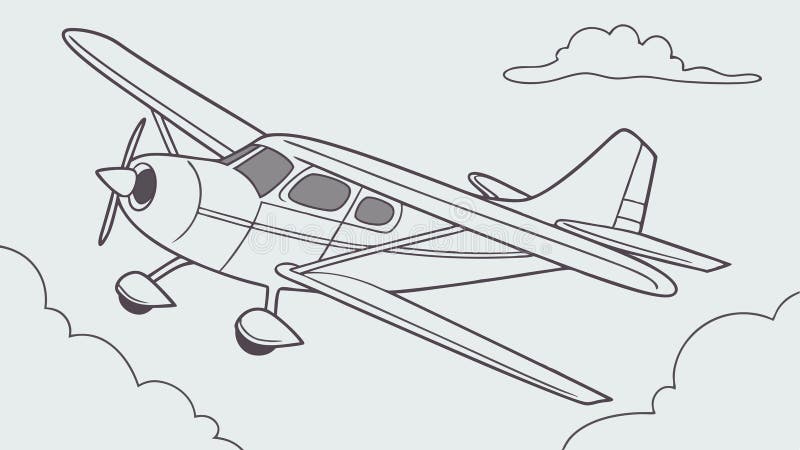 Classic Single Engine Airplane, Aviation and Nostalgic Flight, Vector ...