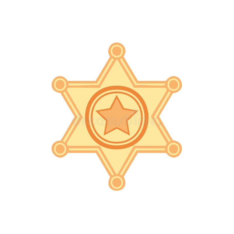 Classic Six Pointed Sheriff Star Badge with Inner Star Design Stock ...