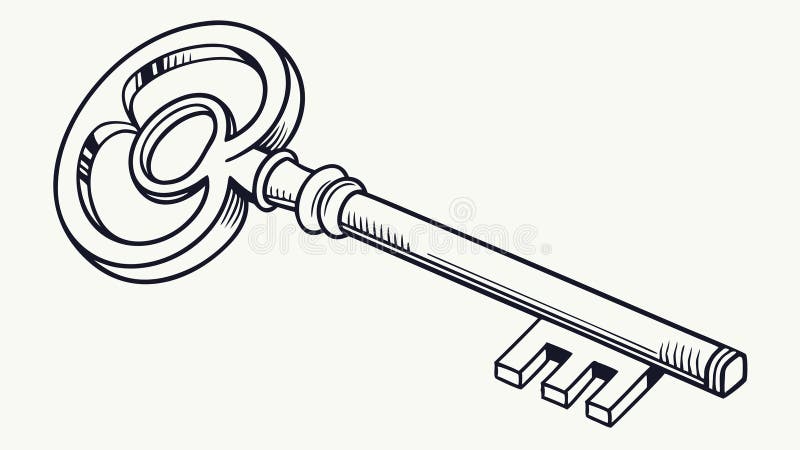 Classic Skeleton Key, Antique Access Symbol, Vector Design Generative ...