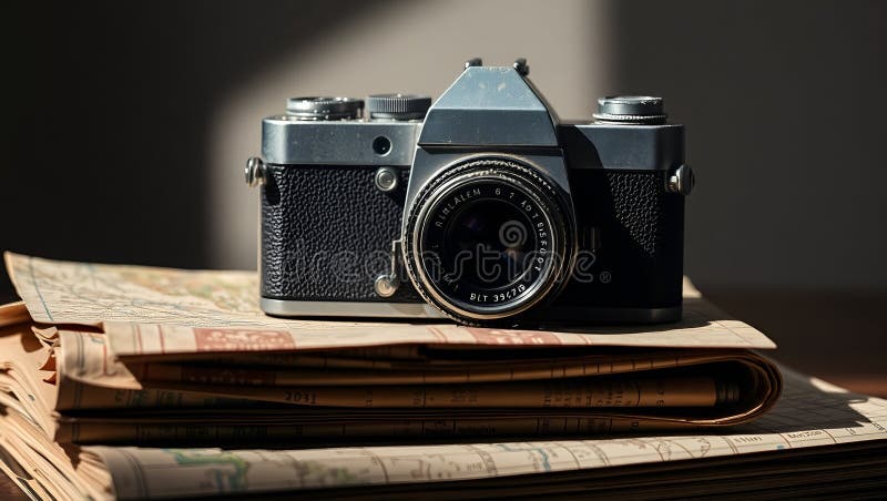 A Classic SLR (Single Lens Reflex) Camera with a Vintage Touch is ...