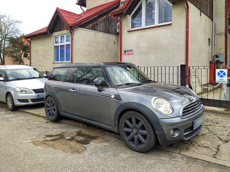 Classic Small Compact Grey Car Mini Cooper BMW 3-door Third Generation ...