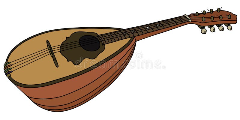 Mandolin and Classic Guitar One Line Musical Instruments Design. Hand ...
