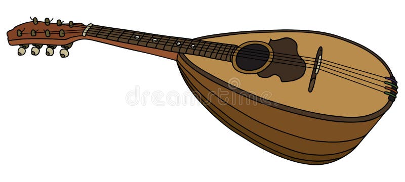 Mandolin hand drawing stock vector. Illustration of musical - 52671136
