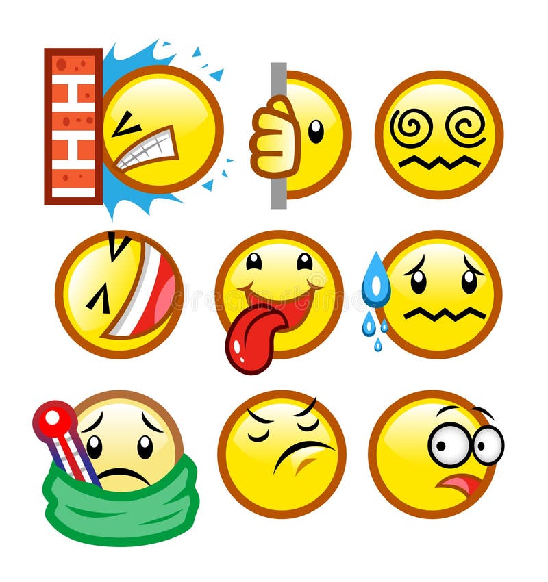 Smileys Representing Charging for the Body and Brain Stock Illustration ...