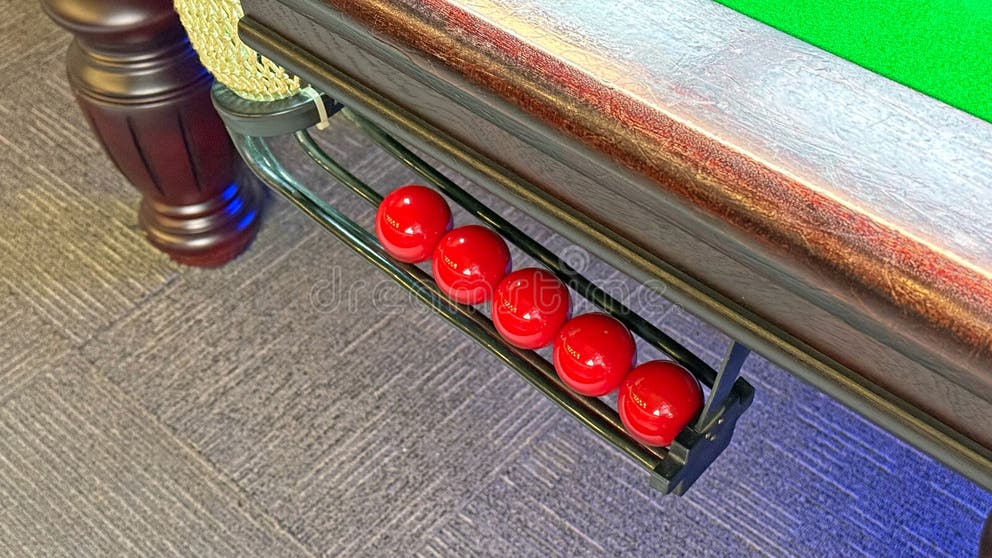 Classic Snooker Balls and Game Table from Side View Stock Photo - Image ...