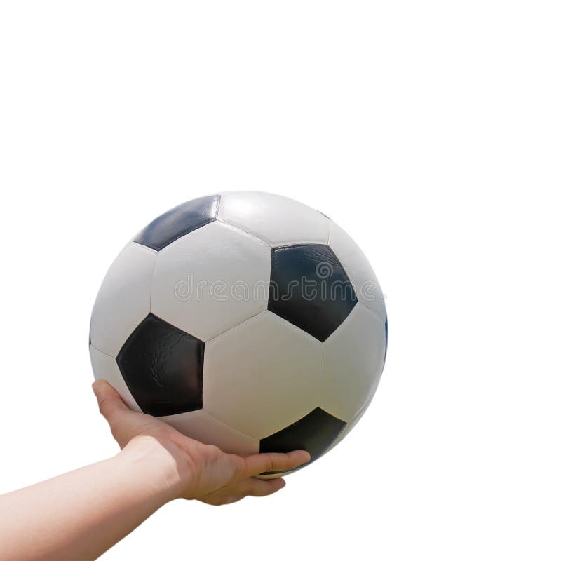 Classic Soccer Ball on Hand Stock Image - Image of hand, hold: 35636741